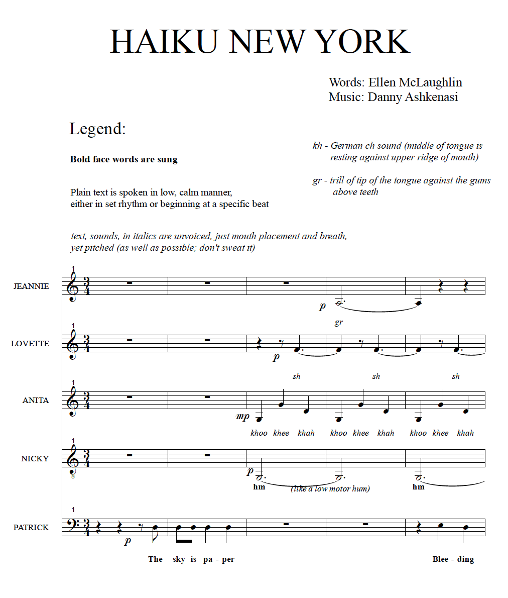 HAIKU NEW YORK | Notes from a Composer